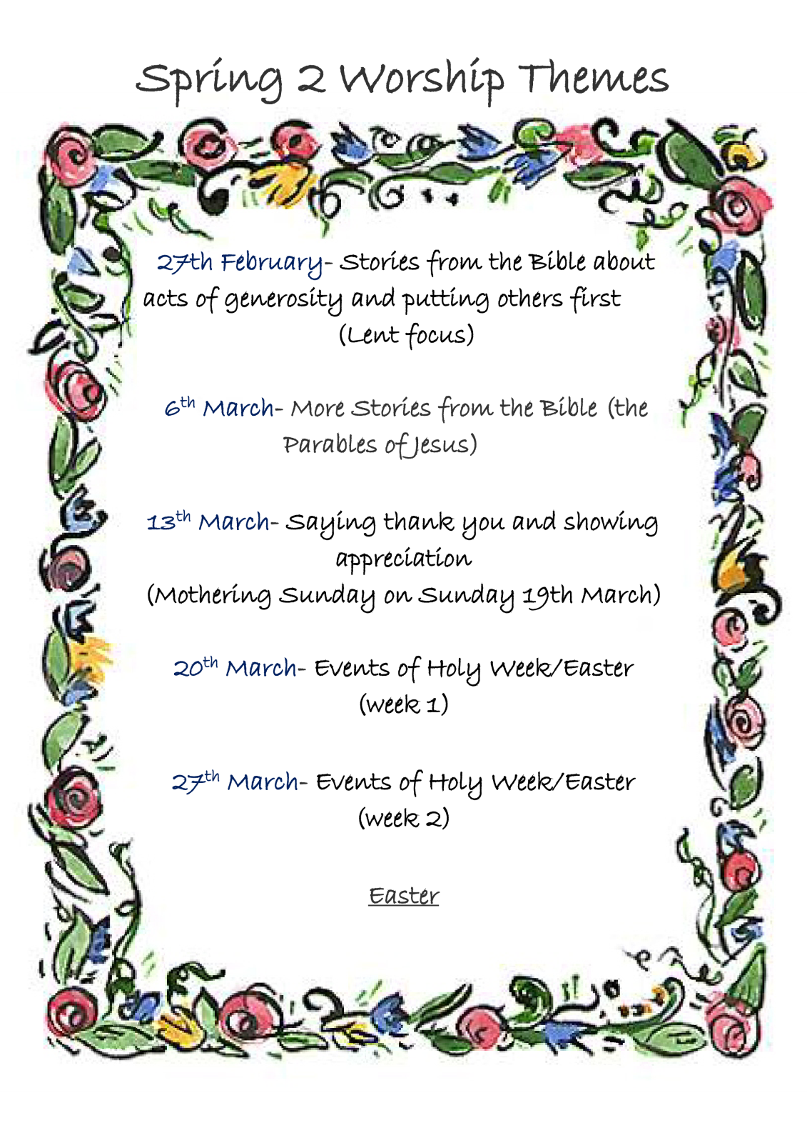 St Michael's Church of England Primary School - Collective Worship